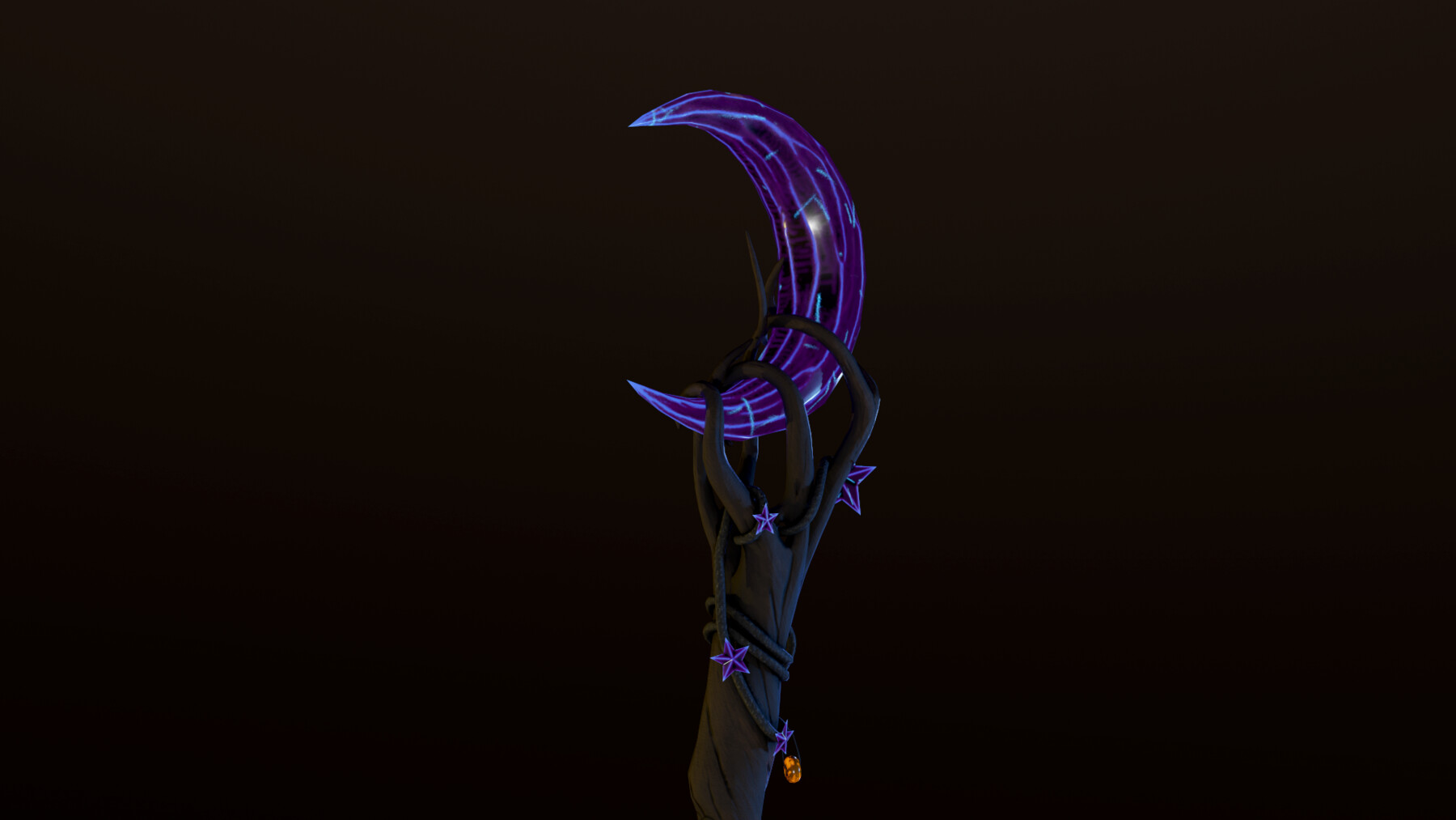 ArtStation - Low-Poly 3D Model Emissive Magic Staff | Game Assets