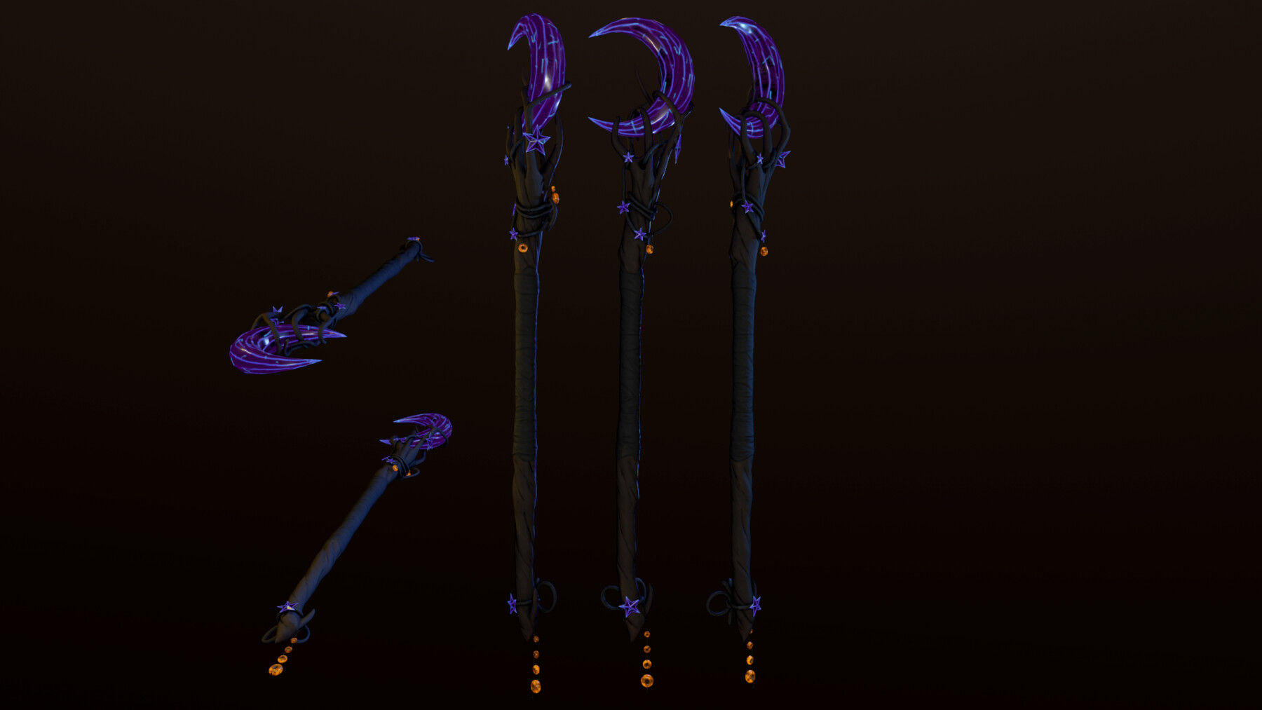 ArtStation - Low-Poly 3D Model Emissive Magic Staff | Game Assets