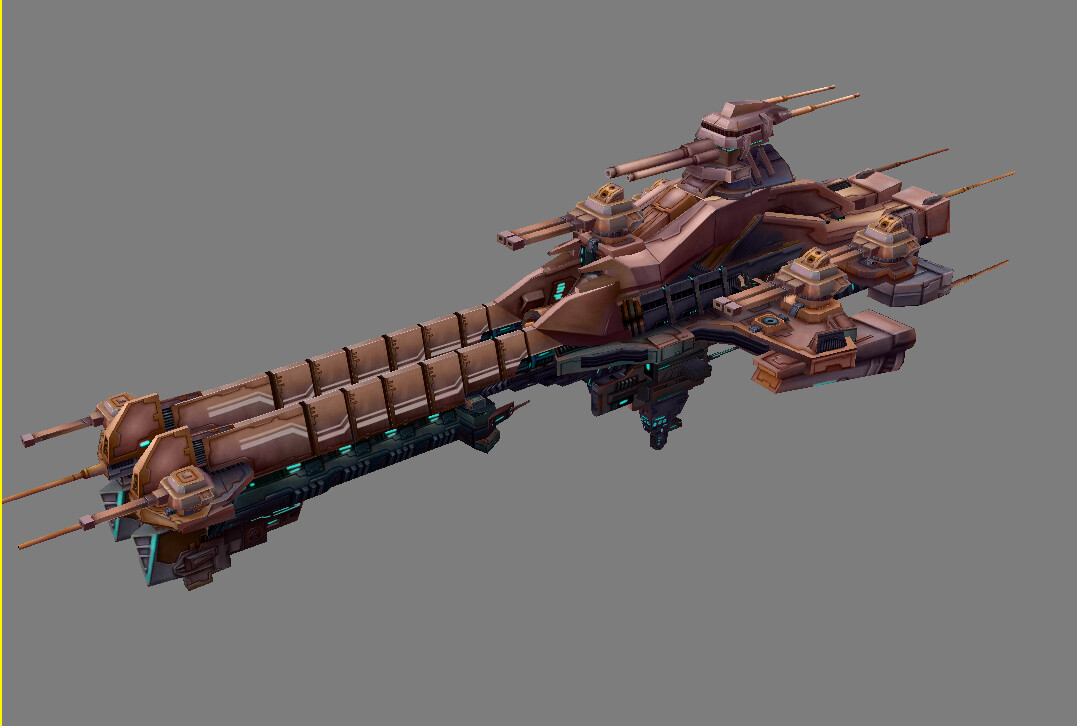ArtStation - Extra large fortress type - big spaceship 01 | Game Assets