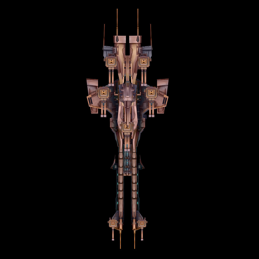 ArtStation - Extra large fortress type - big spaceship 01 | Game Assets