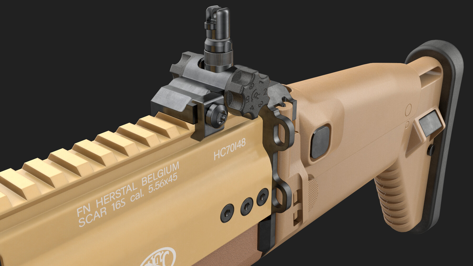 ArtStation - FN SCAR-L (16S) FDE / Worn / Black Noir (Game Ready ...