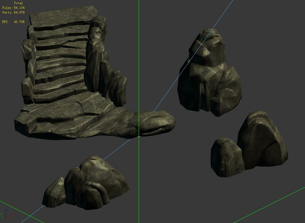 ArtStation - Stone Cliff - Stone Ladder - Stone | Game Assets