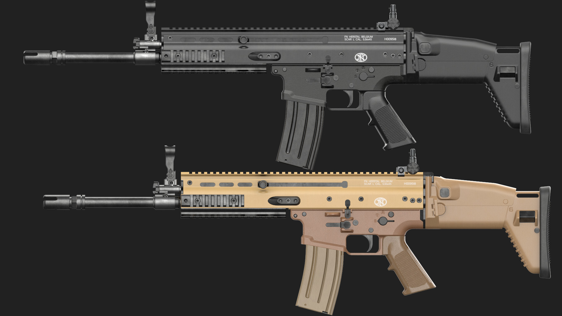 Tigran Simonyan - FN SCAR-L (16S) FDE / Worn / Black Noir (Game Ready)