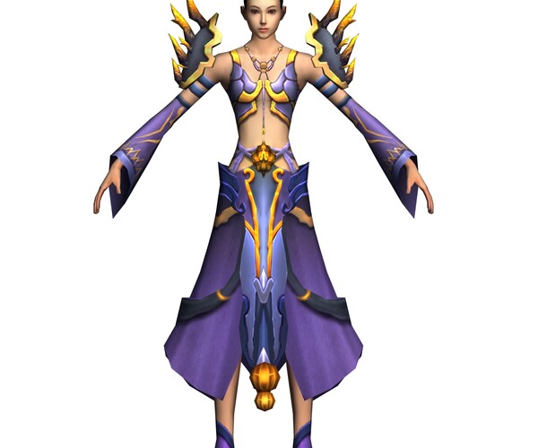 ArtStation - Game 3D Character - Female Mage 05 | Game Assets