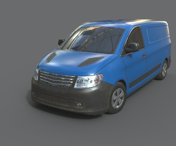 ArtStation - Generic Minivan Blue | Game Assets