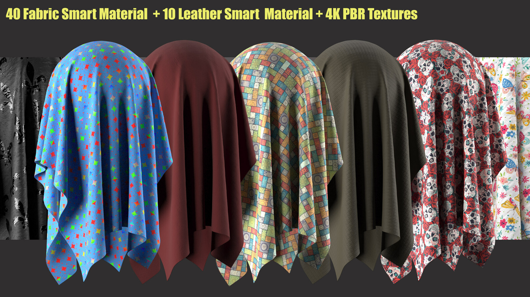 ArtStation - 40 fabric smart material+10 leather smart material+4K PBR ...