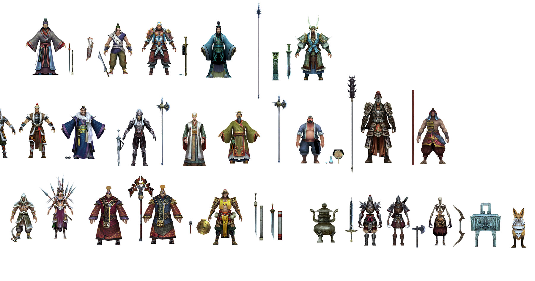 ArtStation - Game Character - 80+ Chinese Ancient Character Model ...