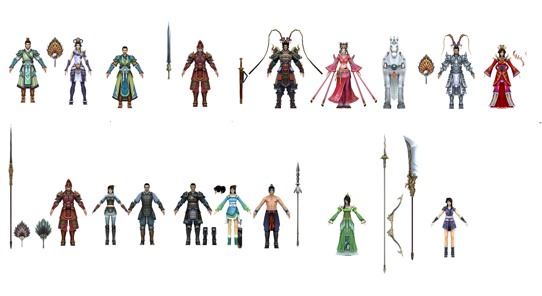 ArtStation - Game Character - 80+ Chinese Ancient Character Model ...