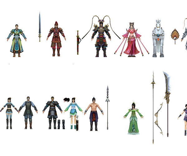 ArtStation - Game Character - 80+ Chinese Ancient Character Model ...