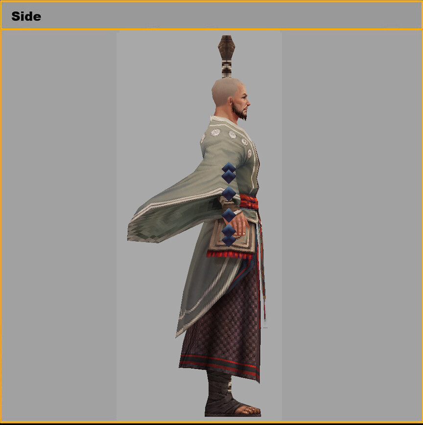 ArtStation - Low poly 3D characters - Shaolin Temple sticks | Game Assets