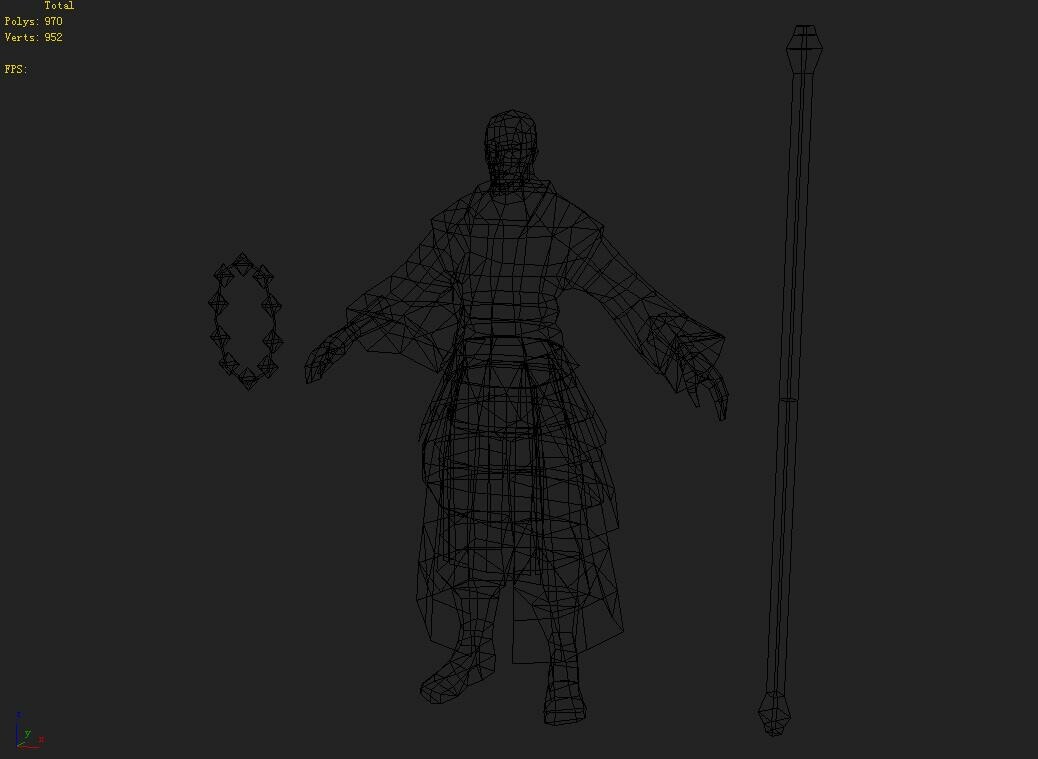 ArtStation - Low poly 3D characters - Shaolin Temple sticks | Game Assets