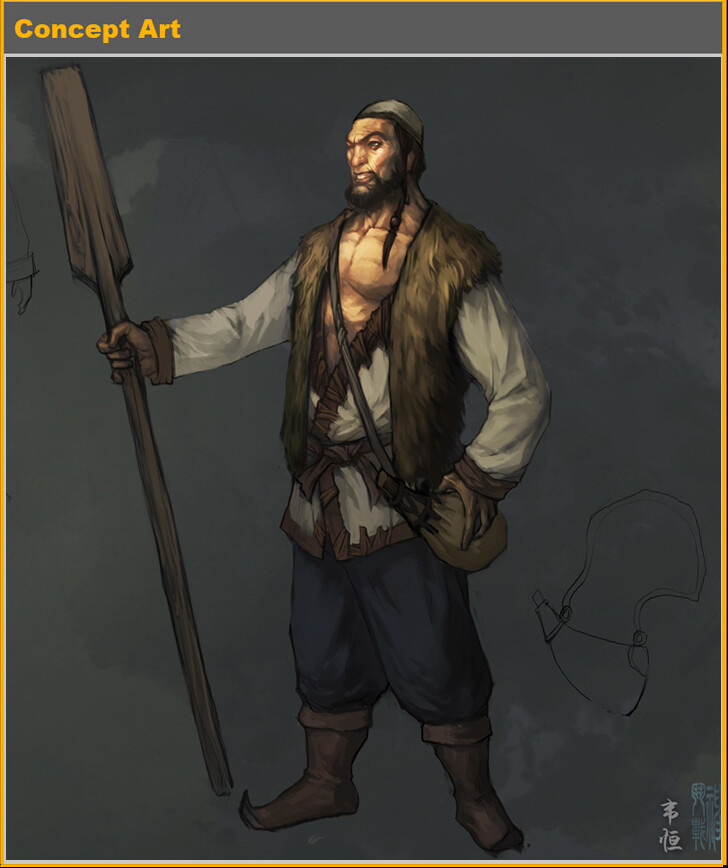 ArtStation - Low poly 3D characters-Yangjiakou Boatman | Game Assets