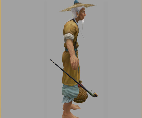 ArtStation - Low poly 3D characters-fishmonger | Game Assets