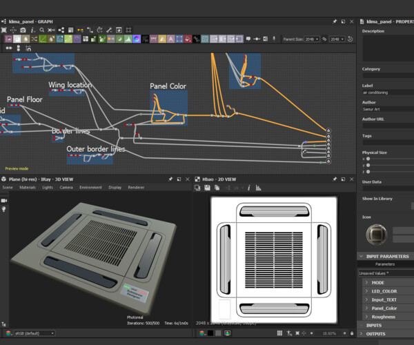 ArtStation - Substance Designer Tutorial Video / Air Conditioner Panel ...