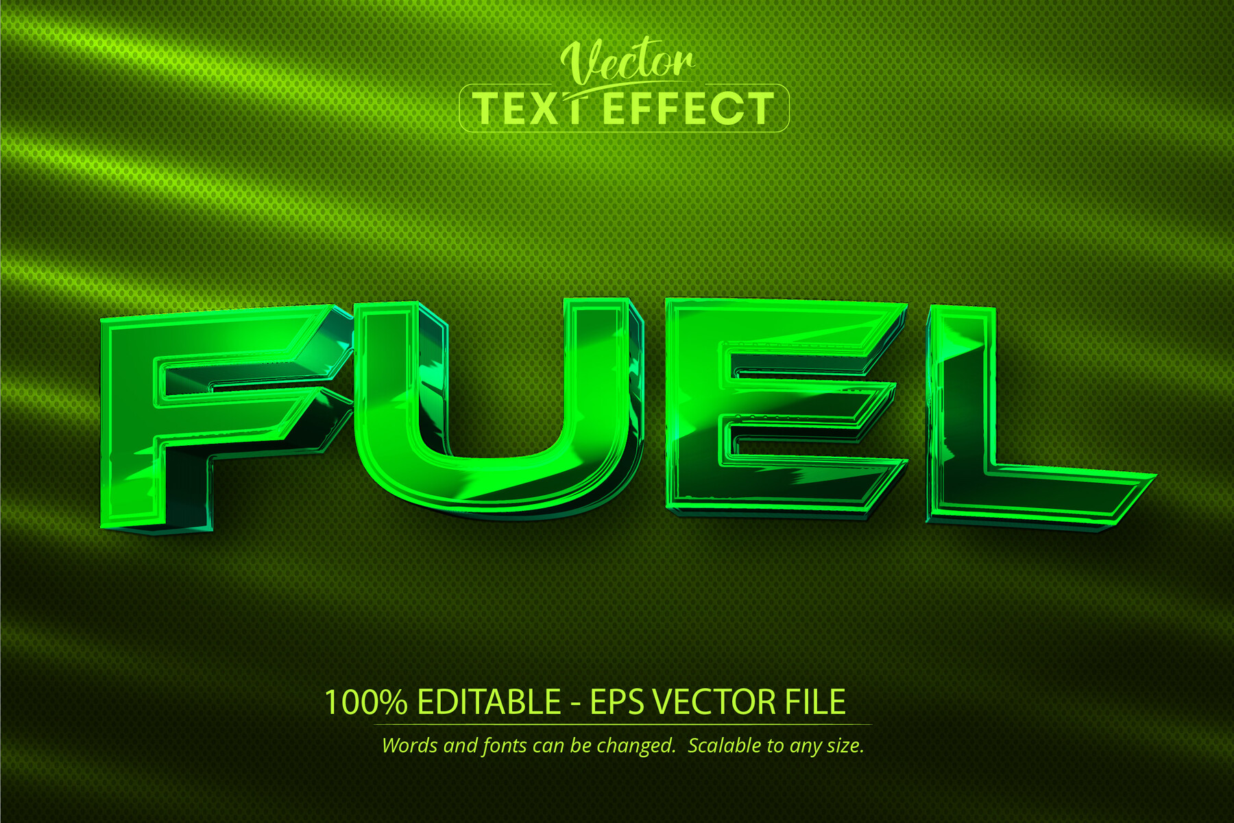 ArtStation - Fuel text, shiny green chrome color style editable text ...