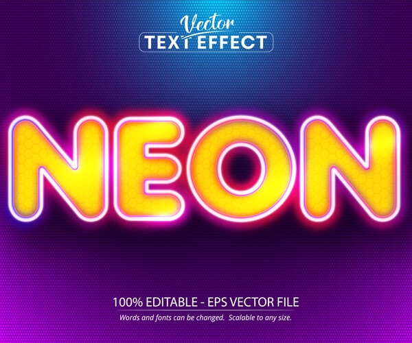 ArtStation - Neon text, neon style editable text effect | Artworks