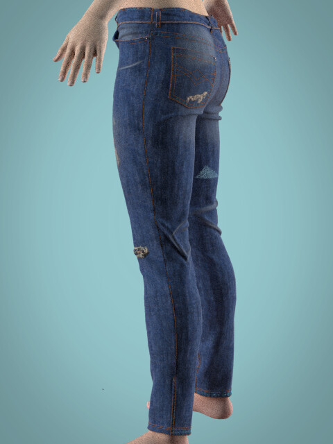 ArtStation - Ripped Jeans and Printed T-shirt looks | Game Assets