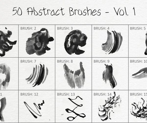 ArtStation - 50 Abstract Brushes - Vol. 1 | Brushes