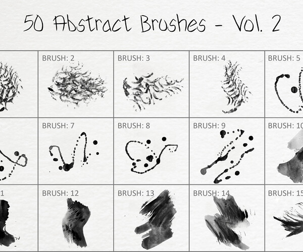 ArtStation - 50 Abstract Brushes - Vol. 2 | Brushes