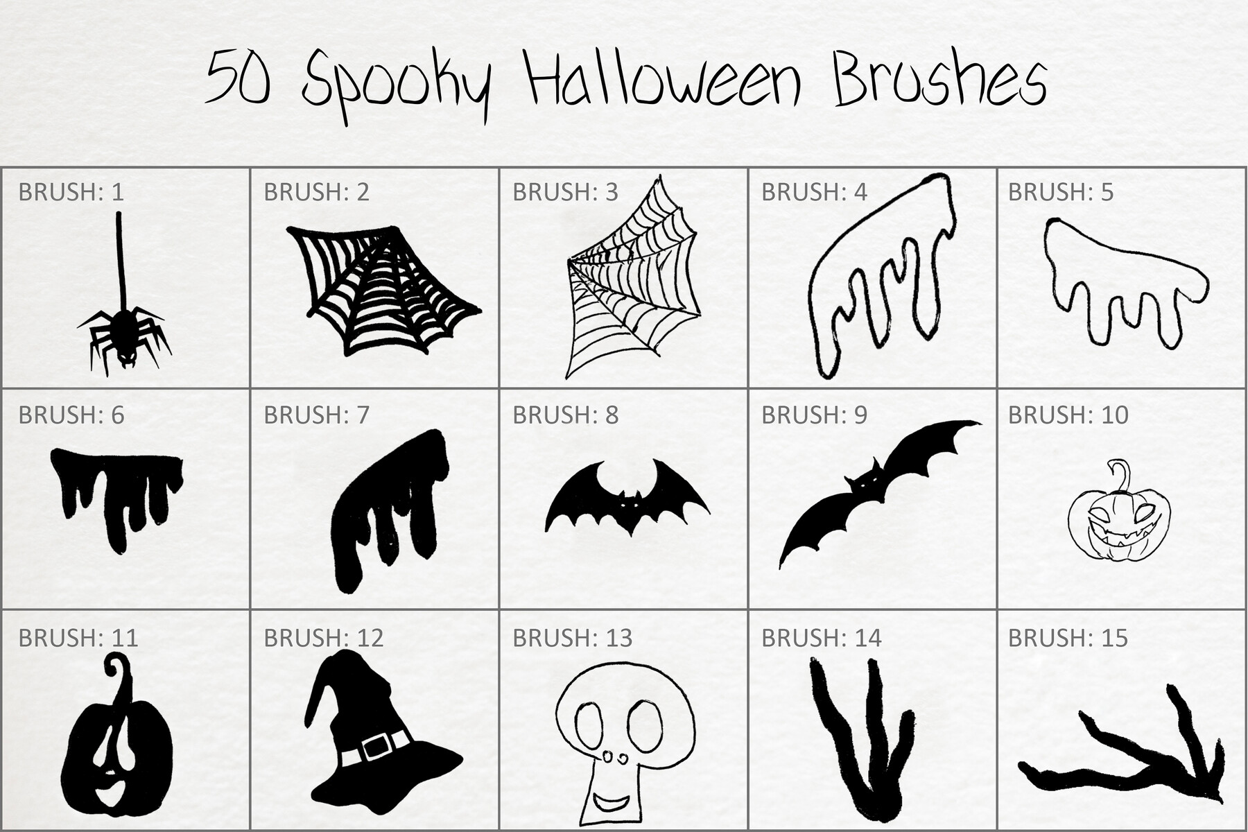 ArtStation - 50 Spooky Halloween Brushes | Brushes