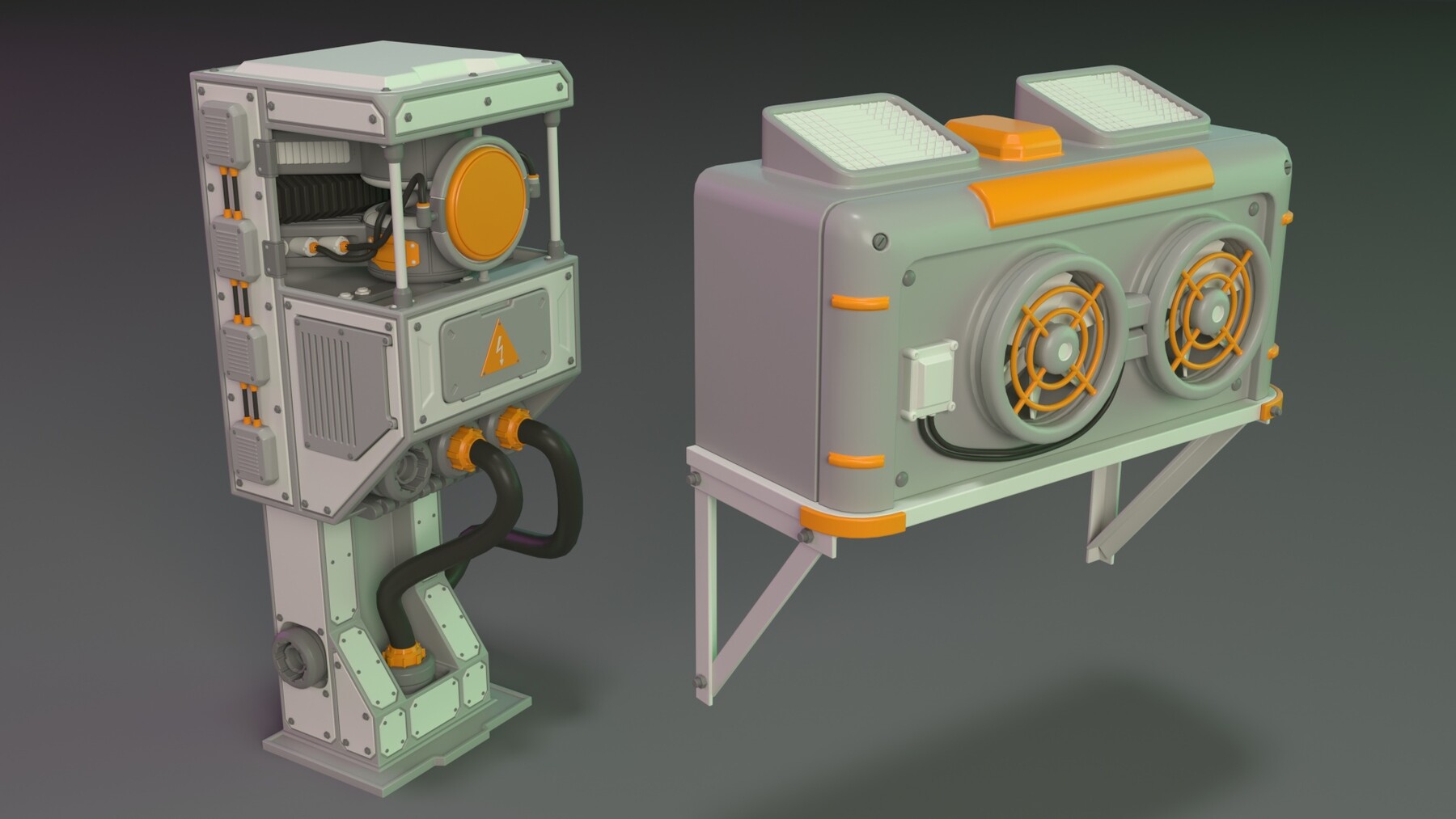 ArtStation - Wall Electric Props 1 - 20 pieces | Resources