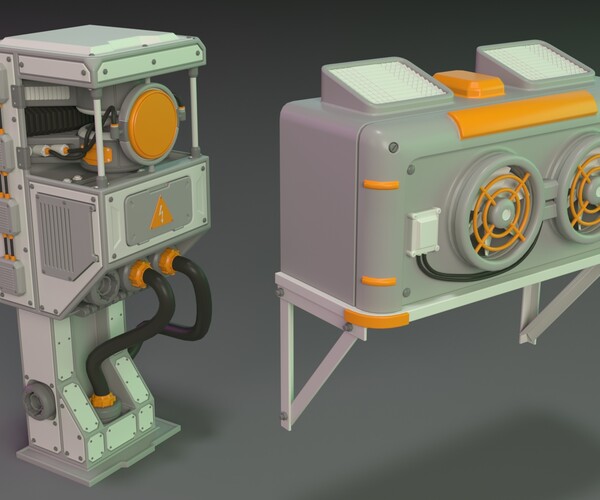 ArtStation - Wall Electric Props 1 - 20 pieces | Resources