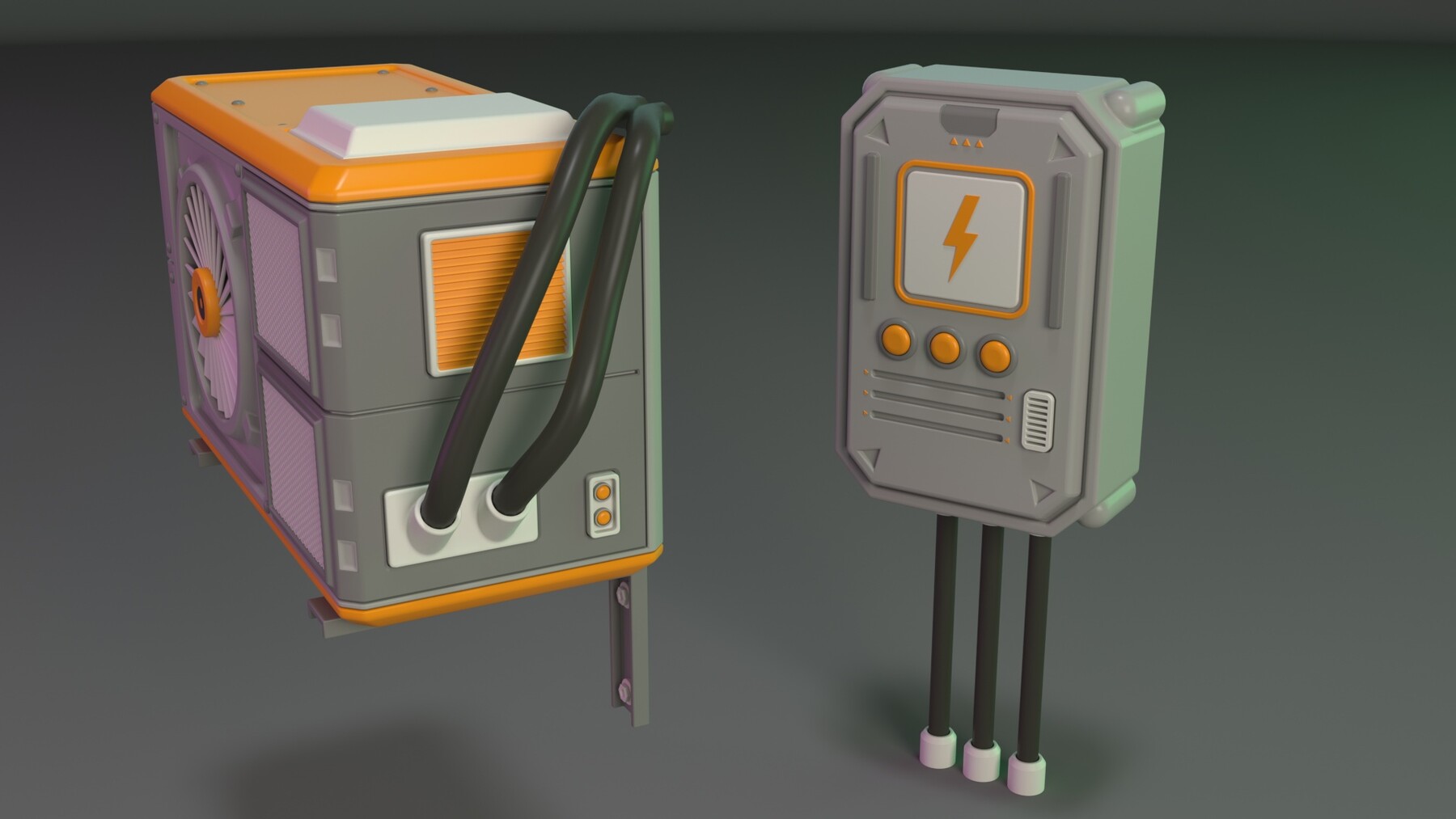 ArtStation - Wall Electric Props 1 - 20 pieces | Resources