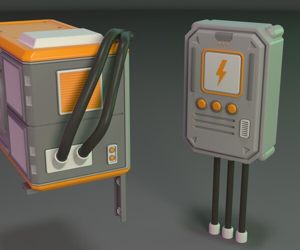 ArtStation - Wall Electric Props 1 - 20 pieces | Resources