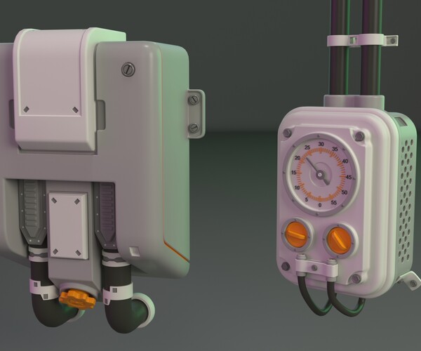 ArtStation - Wall Electric Props 1 - 20 pieces | Resources