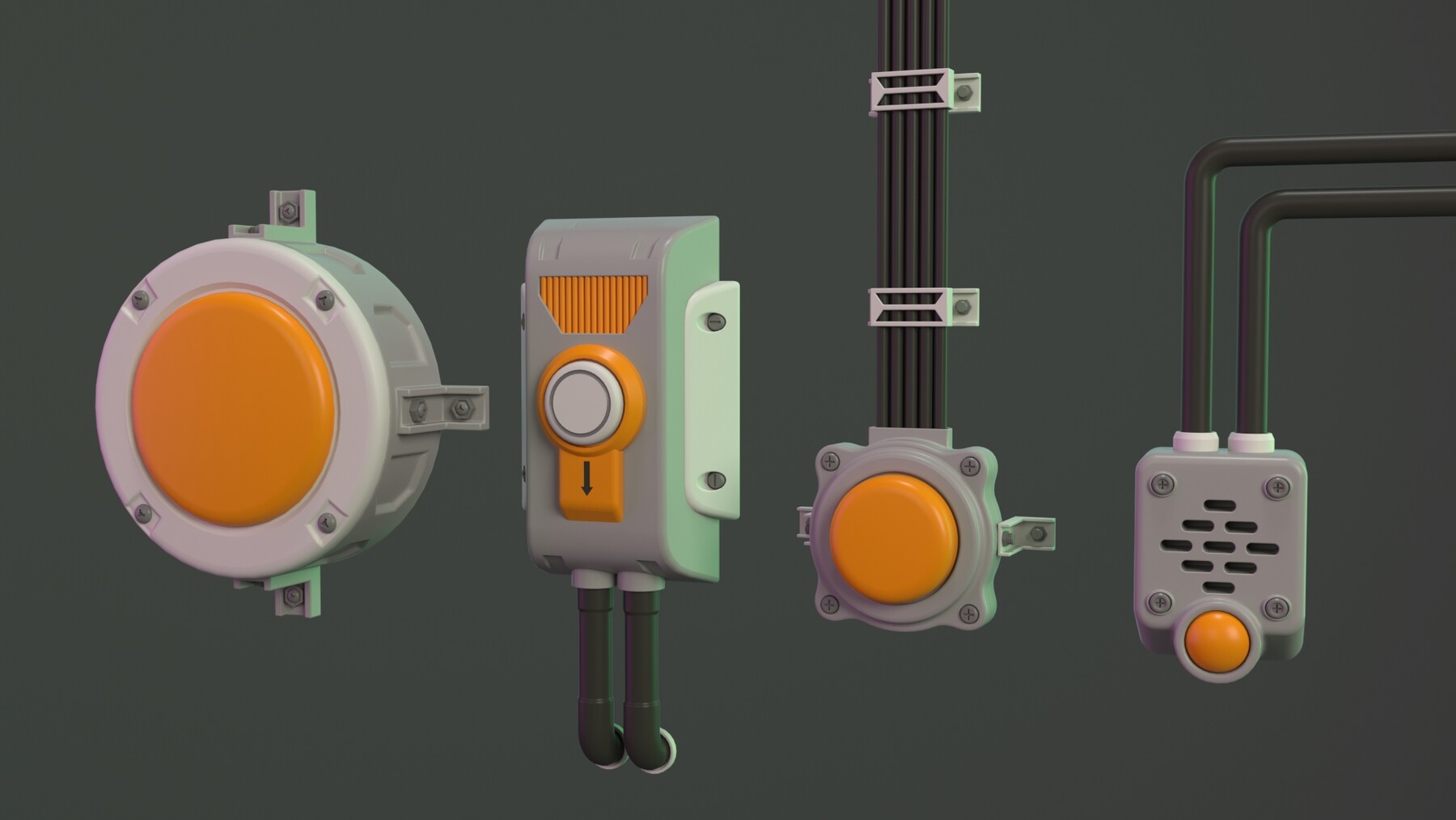 ArtStation - Wall Electric Props 1 - 20 pieces | Resources