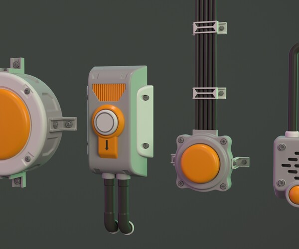 ArtStation - Wall Electric Props 1 - 20 pieces | Resources