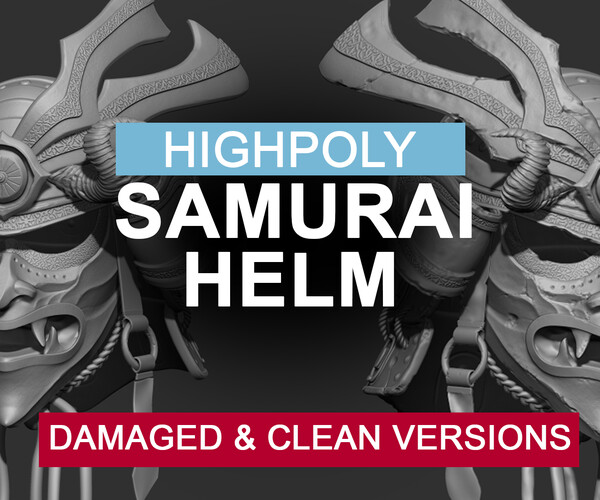 ArtStation - Samurai Helm Highpoly (clean & damaged) | Resources