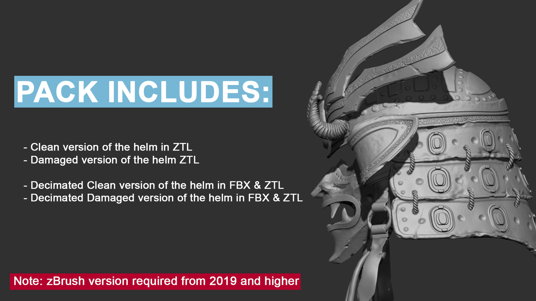 ArtStation - Samurai Helm Highpoly (clean & damaged) | Resources