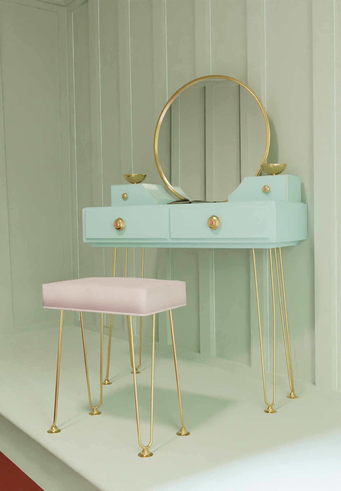 ArtStation - Dresing table with seat | Game Assets