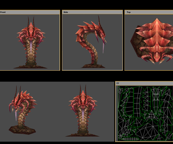 ArtStation - Low poly 3D Monster - One hundred years old | Game Assets