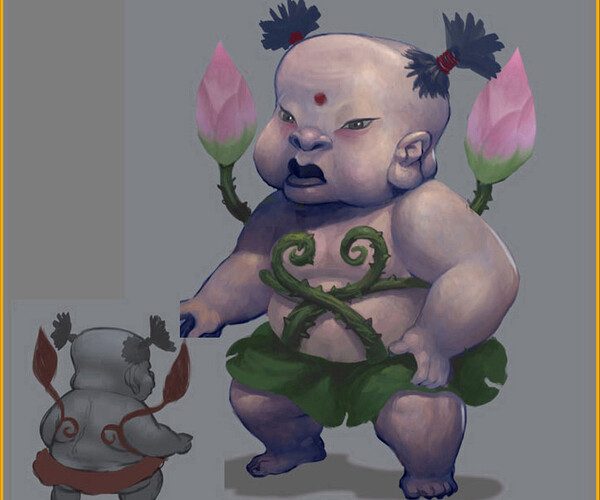 ArtStation - Low poly 3D Monster - The Twin Lotus Monster 02 | Game Assets