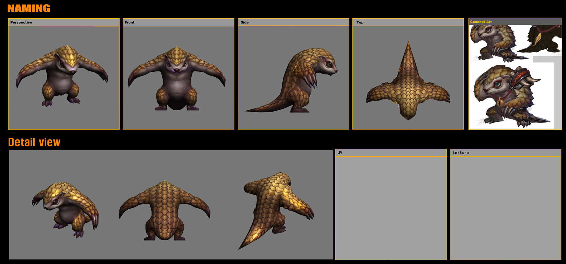 ArtStation - Low poly 3D Monster - Pangolin 01 | Game Assets