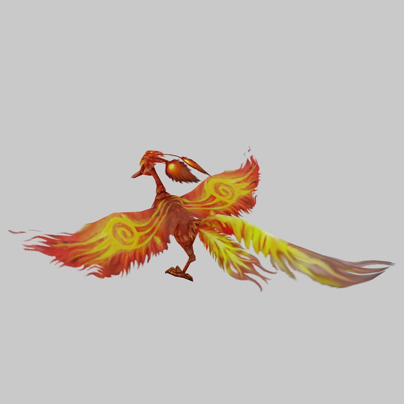ArtStation - Low poly 3D Monster - Red Phoenix | Game Assets