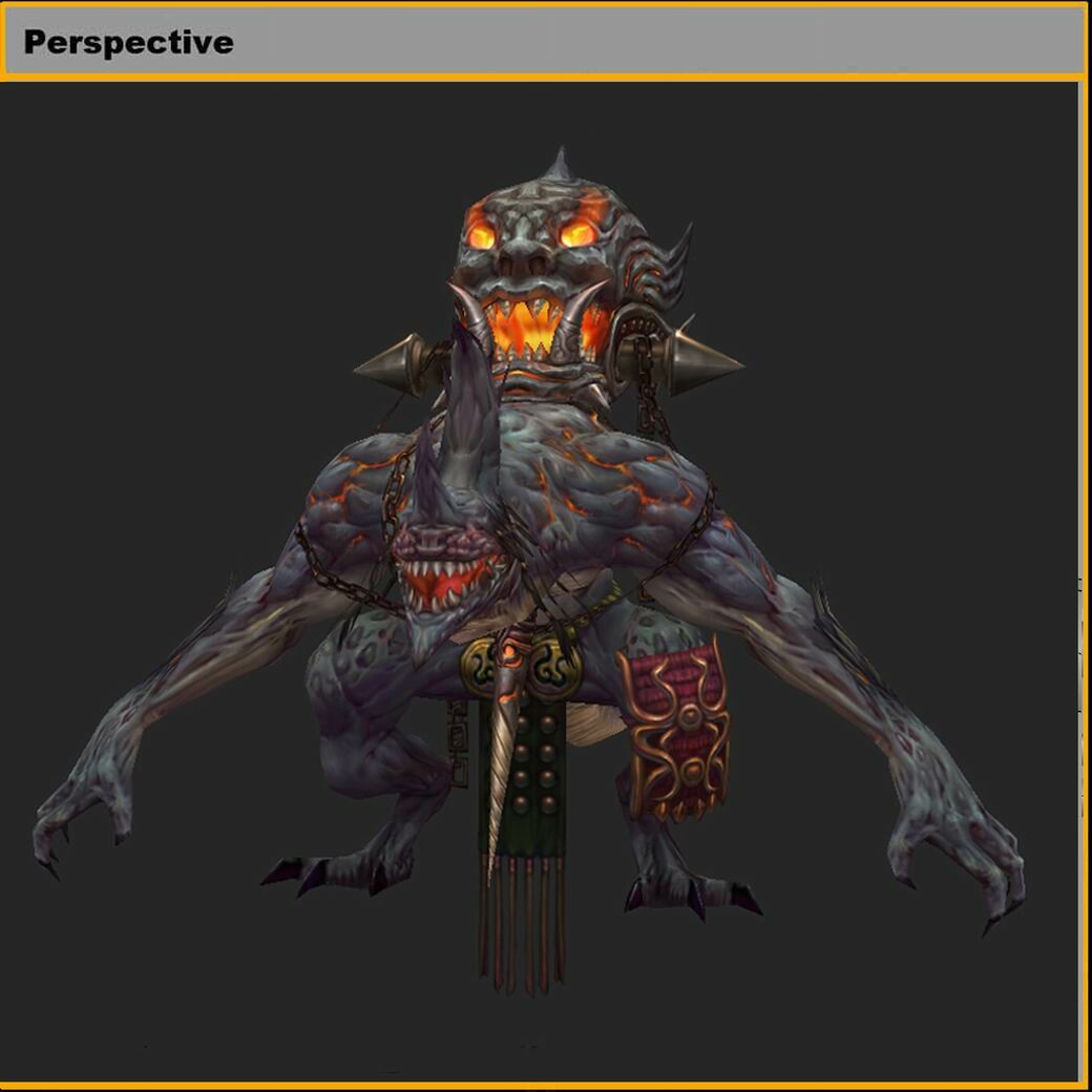 ArtStation - Low poly 3D Monster - Demon from the Fire | Game Assets