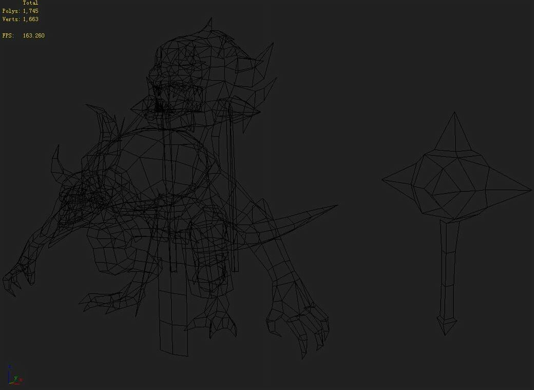 ArtStation - Low poly 3D Monster - Demon from the Fire | Game Assets