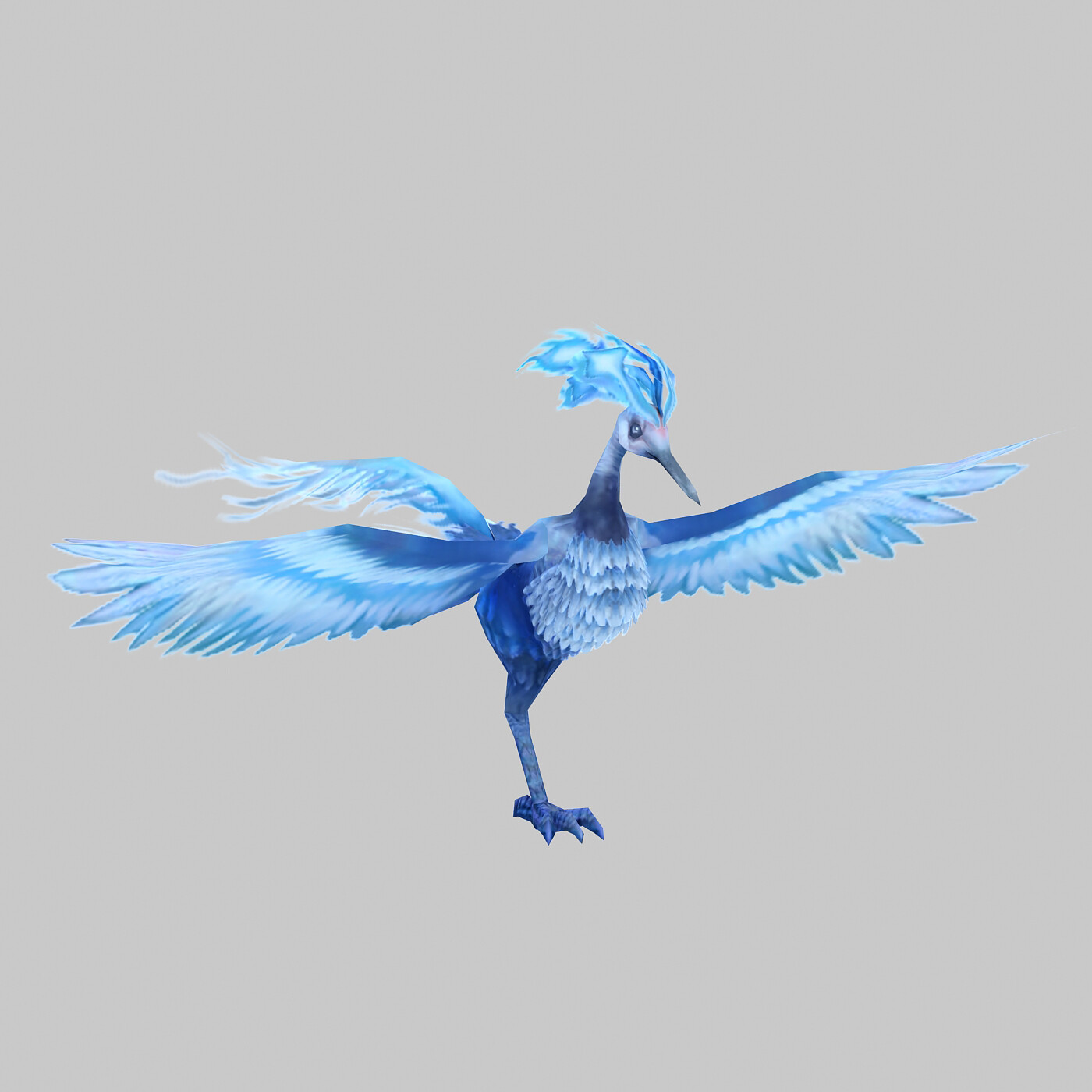 ArtStation - Low poly 3D Monster - Blue Phoenix | Game Assets