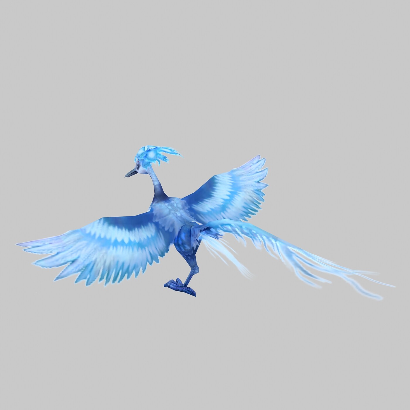 ArtStation - Low poly 3D Monster - Blue Phoenix | Game Assets
