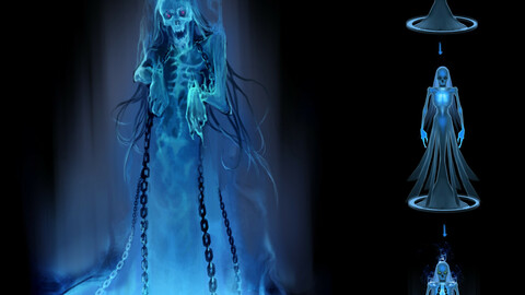 ArtStation - Low poly 3D Monster - Blue Ghost | Game Assets