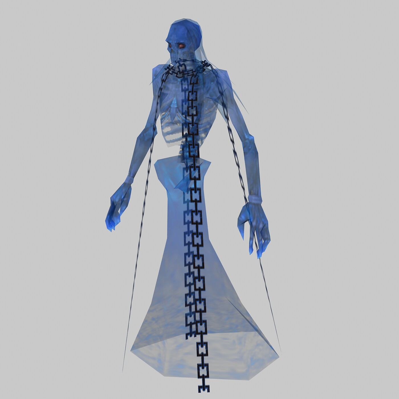 ArtStation - Low poly 3D Monster - Blue Ghost | Game Assets