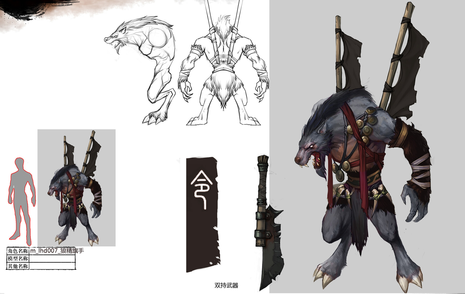 ArtStation - Low poly 3D Monster - Wolf Fine Flagman | Game Assets