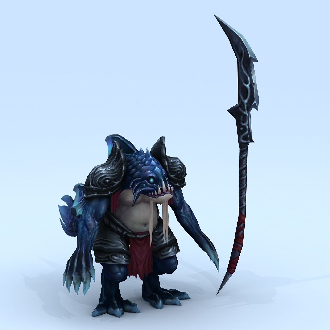 ArtStation - Low poly 3D Monster - Catfish commandant | Game Assets