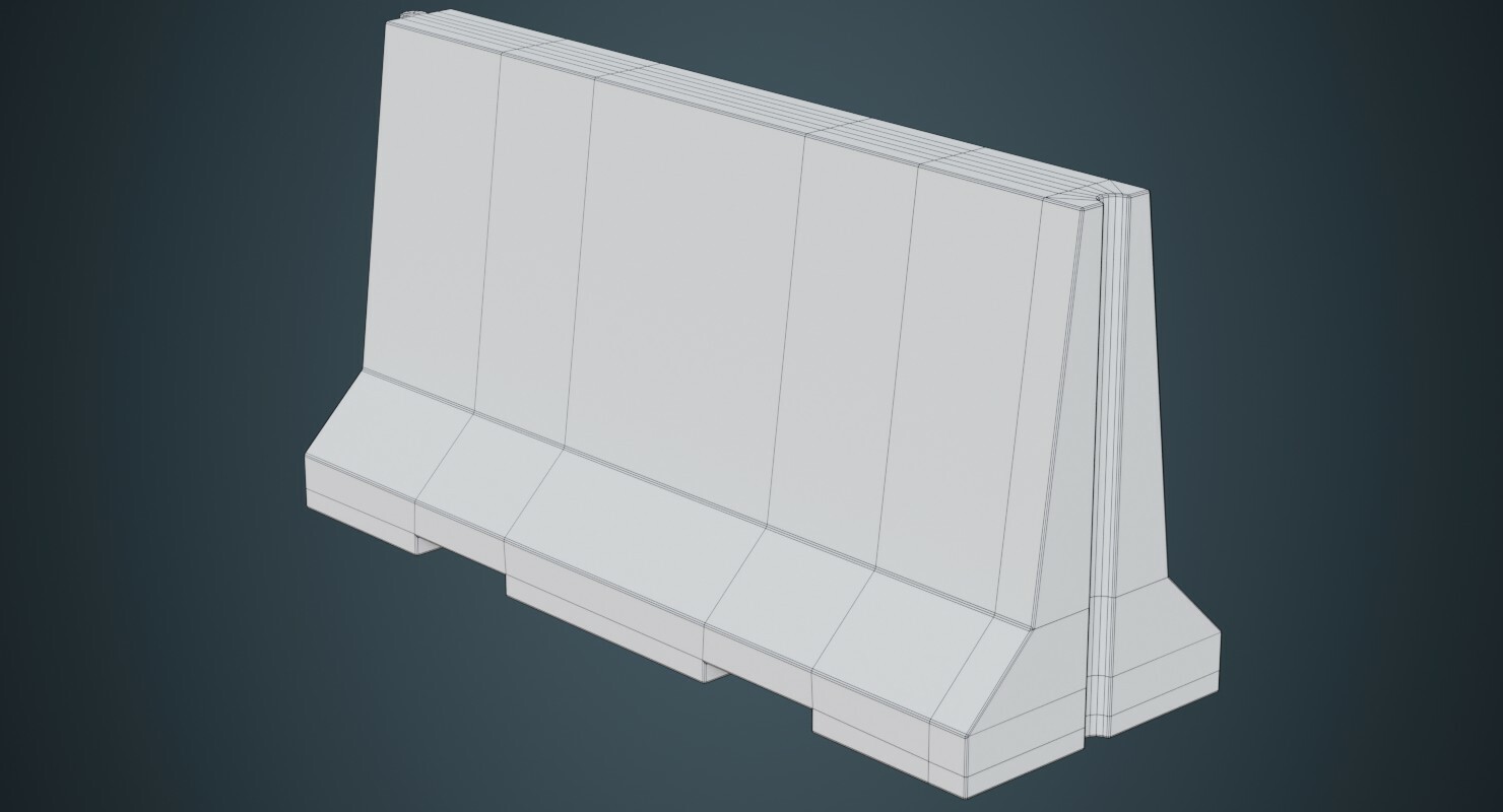 ArtStation - Concrete Barrier 3A | Game Assets