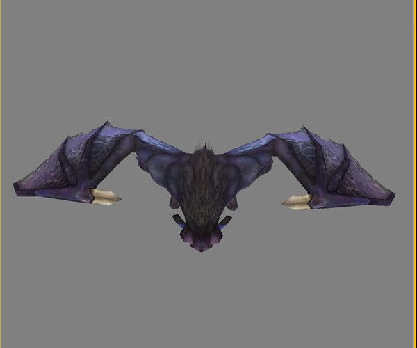 ArtStation - Low poly 3D Monster - Four-winged bat | Game Assets