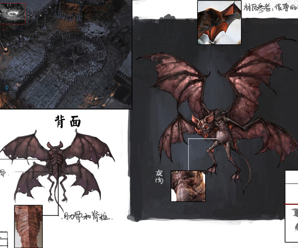ArtStation - Low poly 3D Monster - Four-winged bat | Game Assets