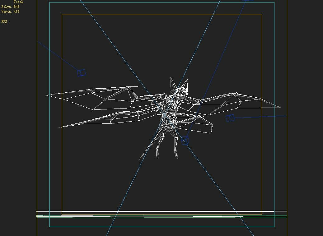 ArtStation - Low poly 3D Monster - Four-winged bat | Game Assets